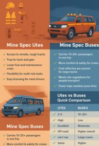 Mine Spec Utes vs Mine Spec Buses