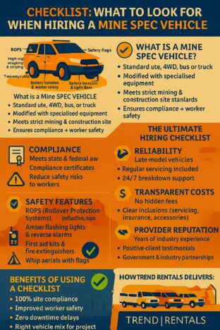 Checklist: What to Look for When Hiring a Mine Spec Vehicle